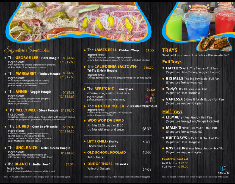 Fresh & Tasty Meat Sandwiches - Mel's California Hoagies - Mel's ...